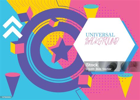 기하학적 빈티지 그래픽 모양 템플릿으로 포스터 배너입니다 추상 최소 복고풍 기하학적 요소 테마 커버 포스터 디자인 가리기에 대한 스톡 벡터 아트 및 기타 이미지 Istock
