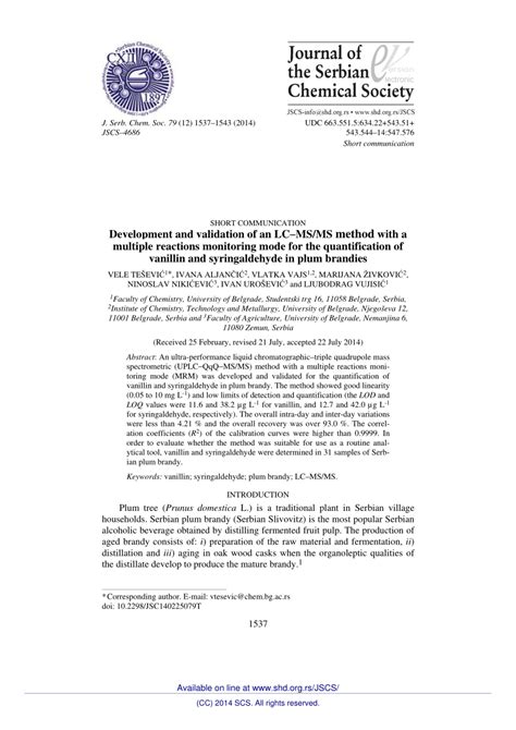 Pdf Development And Validation Of Lc Msms Method With Multiple