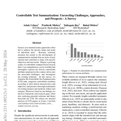 Controllable Text Summarization Unraveling Challenges Approaches And Prospects A Survey