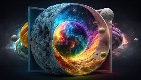 3d Mathematical Representation Of The Universe Ai Generative Stock Illustration Illustration