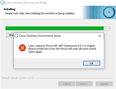 Cannot Install Not Detecting Net Framework · Issue 238 · Cairoshell
