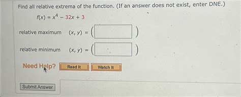 Solved Find All Relative Extrema Of The Function If An