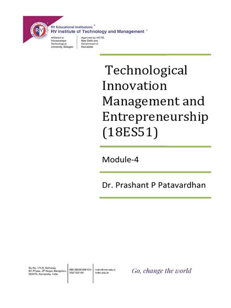 18es51 Module 4 Prashanthpp Lect Notes Pdf Brainstorming Entrepreneurship