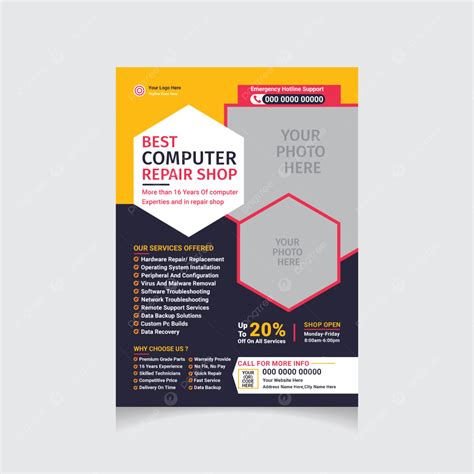 Editable Computer Repair Flyer Layout Vector Template Download On Pngtree