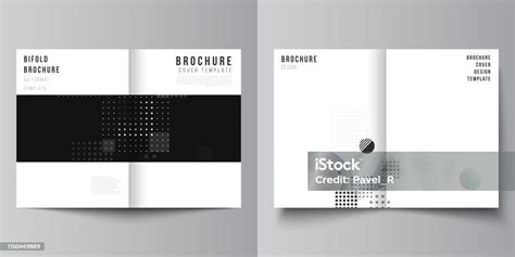 두 개의 A4 형식의 벡터 일러스트 레이 션 레이아웃 폴드 브로셔 잡지 전단지 소책자 연례 보고서에 대 한 현대적인 커버 모의 광고 디자인 서식 파일 유체 기하학적 모양과