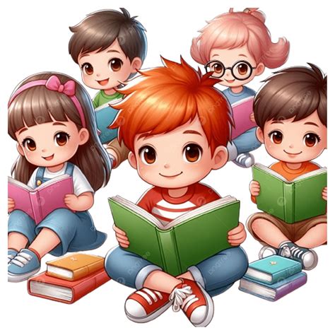 책을 읽는 만화 아이들의 삽화 책을 읽는 만화 아이들의 삽화 책을 읽는 만화 아이들 삽화 Png 일러스트 및 이미지 에 대한 무료 다운로드 Pngtree