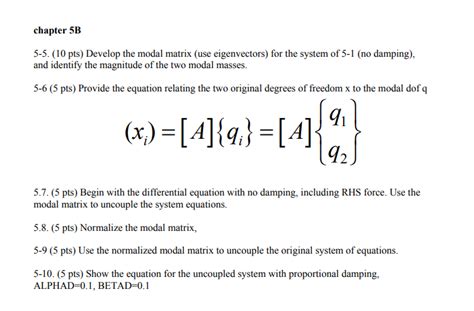 chapter 5b 5 5 10 pts develop the modal matrix