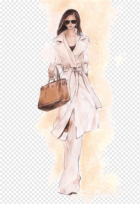 Рисунок женщина в пальто 82 фото