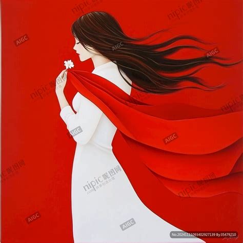 Ai创作图红色斗篷美女 红方包装插画 高清卡纸画 女性题材插画 意境人物插画 系列插画之love 美女创意插画 红斗篷红披风 红裙婀娜背影 红蓝调插画 红衣女郞 创意人物画 插画练习 梦幻人物
