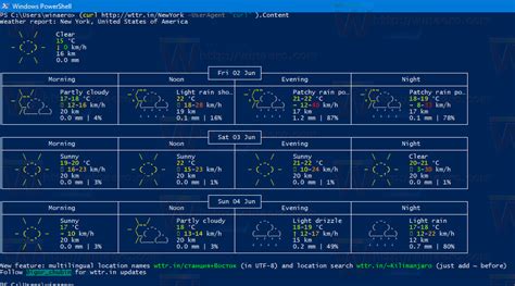 how to get weather forecast in powershell