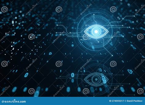 Cyber Spy Technology Hologram Virtual Eye Of Internet Control