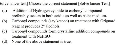 [answered] solve lancer test choose the correct statement solve lancer