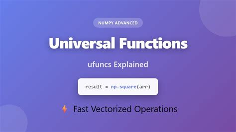 Numpy Universal Functions Ufuncs Explained Fast Vectorized