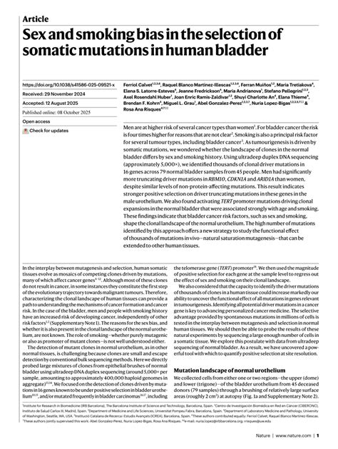 Pdf Sex And Smoking Bias In The Selection Of Somatic Mutations In