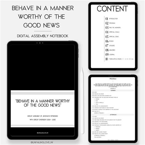 Jw Digital Assembly Notebook Behave In A Manner Worthy Of The Good News 2024 Circuit Assembly