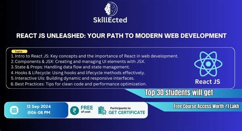 Skillected On Linkedin Reactjs Webdevelopment Webinar Freelearning Techskills