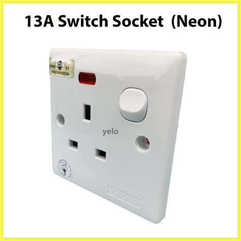 13A 3 Pin Switch Socket 13A Switches Wall Switch Wall Socket Soket Dinding 3 Pin Socket 13A