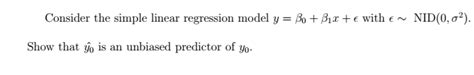 Solved Consider The Simple Linear Regression Model Y Bo Chegg
