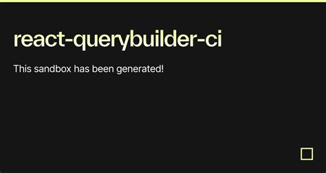 React Querybuilder Ci Codesandbox