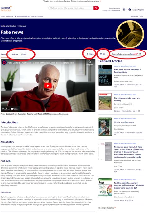 informit explore product features