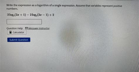 [solved] 3 5 write the expression as a logarithm of a sing