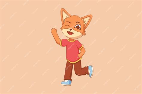 Premium Vector Cute Fox Character Design Illustration