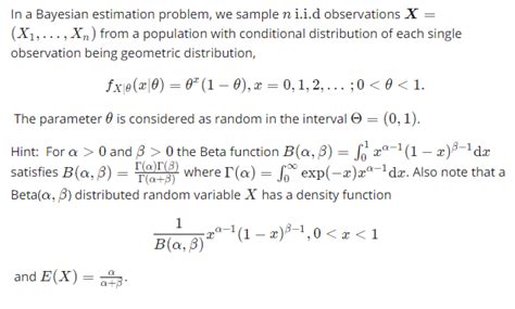 Solved In A Bayesian Estimation Problem We Sample Ni I D Chegg