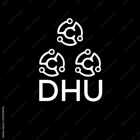 Dhu Letter Logo Dhu Best Black Background Vector Image Dhu Monogram Logo Design For