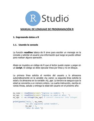Funciones Básicas DE R MANUAL DE LENGUAJE DE PROGRAMACIÓN R Funciones básicas de R En