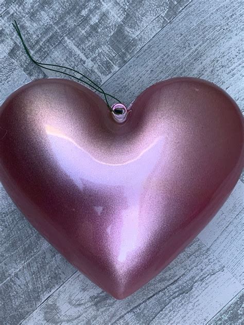Heart Heart Ornament Candy Apple Heart Light Pink Farrisilk