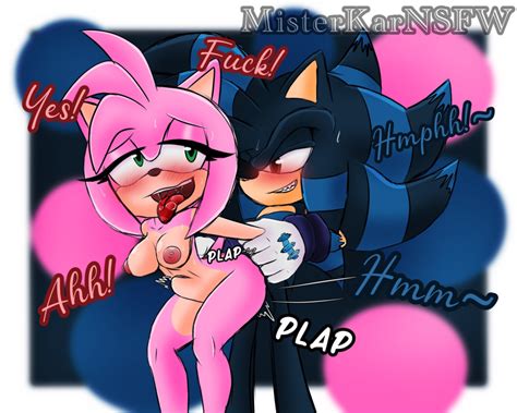Rule 34 1boy 1girls Amy Rose Anthro Blush Breasts Exposed Torso Fan