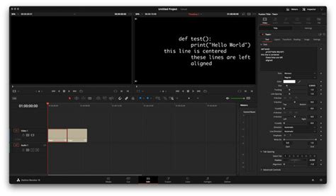 how to adjust alignment in text r davinciresolve