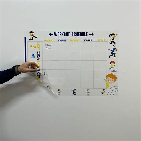 Dry Erase Workout Schedule Fitness Planner 1 Fitness Coach Template