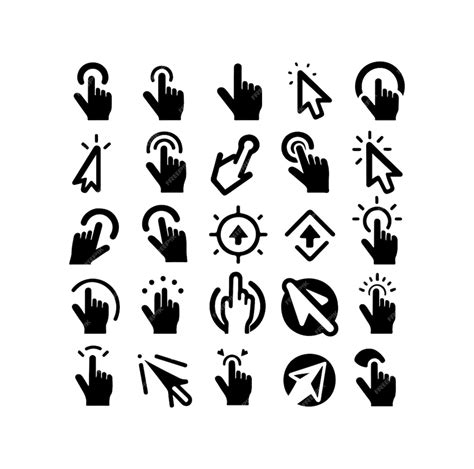 Set Of Arrow Web Cursors Set Computer Pointer Click Icon Clicking