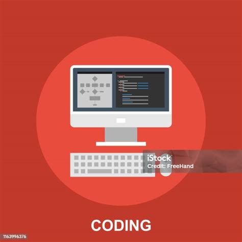 Konsep Desain Datar Komputer Dengan Coding Ilustrasi Stok Unduh Gambar Sekarang Analisis