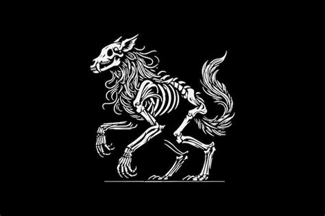 Premium Vector Wolf Skeleton Illustration Graphic Design Vector Templates