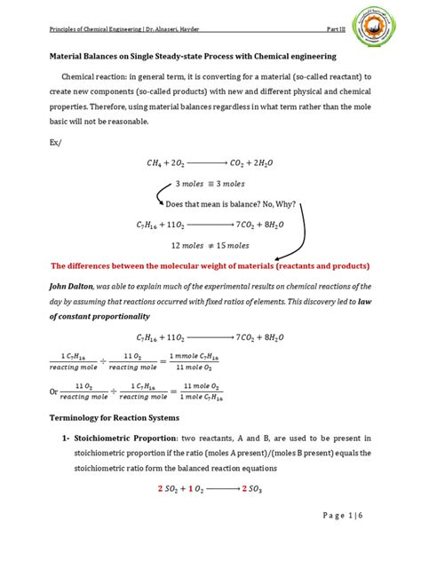 Session 3 Pdf Stoichiometry Chemical Reaction Engineering