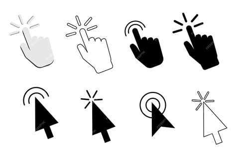 premium vector cursor or mouse pointer icon vector set of computer