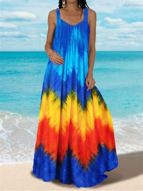 Womens Gradient Tie Dye Sleeveless Dress Picture 1 5xl Tie Dye