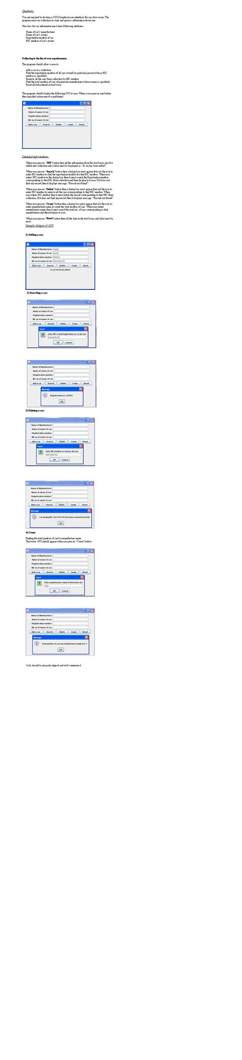 You Are Required To Develop A GUI Graphical User Chegg
