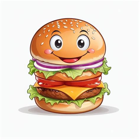 Happy Cheeseburger Character Stock Illustration Illustration Of Food Character 318129177