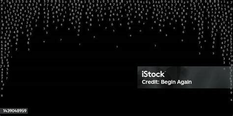 떨어지는 숫자 빅 데이터 개념 이진 흰색 질서 정연한 비행 숫자 검은 배경에 압도적인 미래 배너 떨어지는 숫자가 있는 디지털