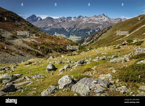 Dramatic Landscape Of Swiss Alps In Upper Engadine Graubunden