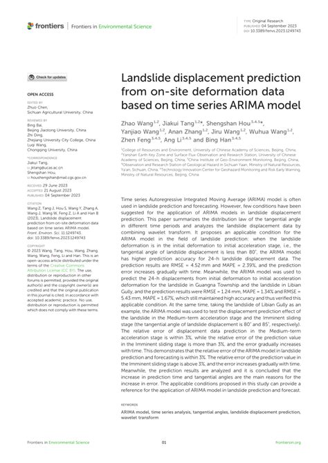 pdf landslide displacement prediction from on site deformation data