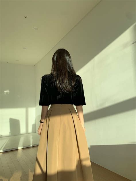 차현 훌스커트 풍성한 치마 베이지 핀턱 롱 겨울 가을 오피스룩 하객룩 봄 결혼식 상견례룩