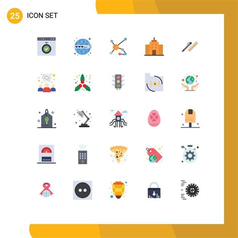 Pack Of 25 Creative Flat Colors Of Interface User Building Dna