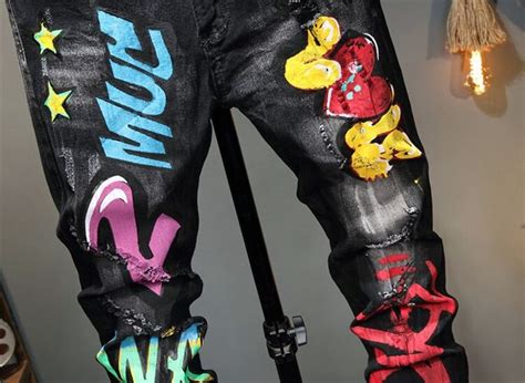 New 2021 Street Fashion Graffiti Jeans Out0799 Outfit Garage Pencil