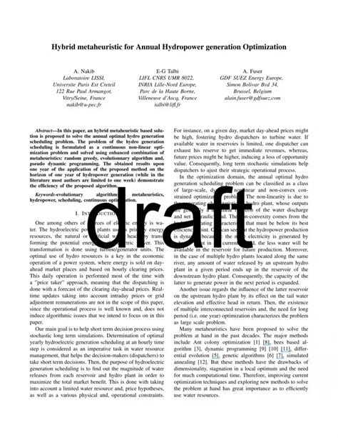 Pdf Hybrid Metaheuristic For Annual Hydropower Generation Optimization Dokumentips