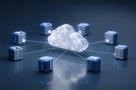 Concept Of Digital Cloud Computing Network Connecting To Servers And