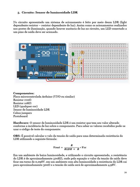 Circuito 5 Sensor De Luminosidade Ldr Pdf